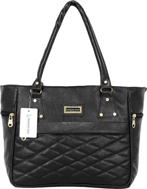 Buy Element Cart Black Synthetic Leather Hand Held Bag, Extra Spacious ...