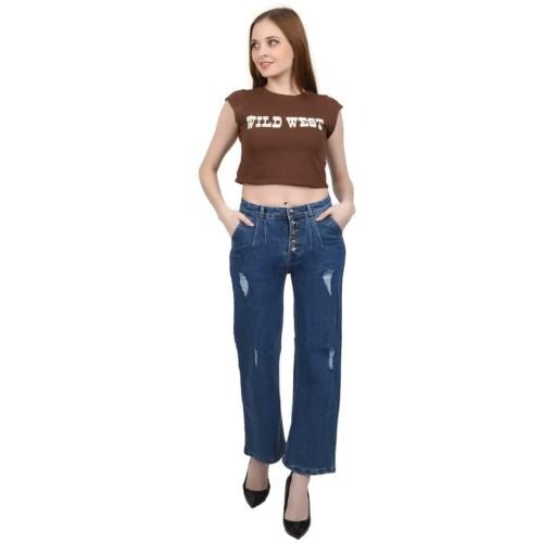 Buy Addiction Women Stylish Collection of Cotton Denim Regular Moms Fit ...