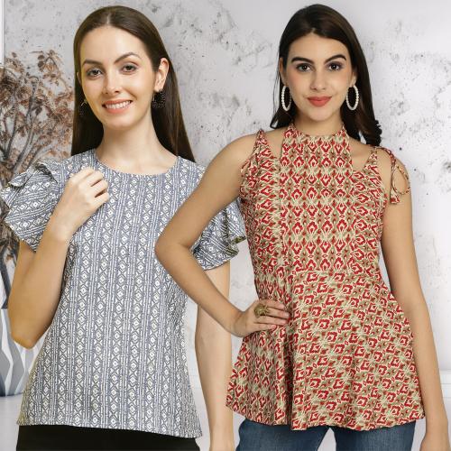 Buy Poshyaa Premium Trendy Tops & Tunics For Women - Pack of 2 Online at Best Prices in India ...