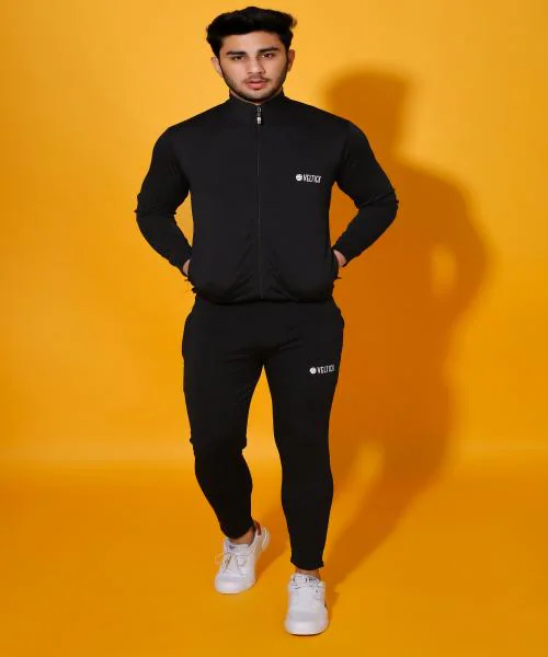 Buy Veltick Men Lycra Black Track Suit Online at Best Prices in India ...