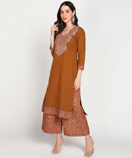 Buy Jayri Women's Woolen Unstitched Printed Suit Material with ...