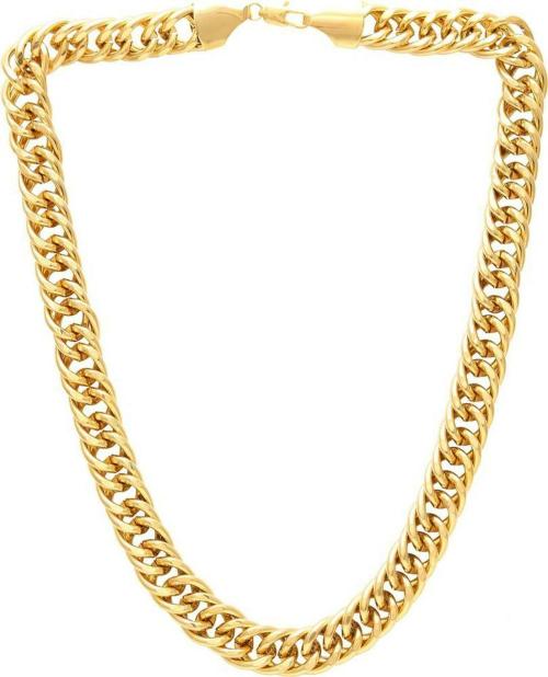 Buy Memoir Gold Plated Brass flat interlink heavy Interlink Stylish Chain Men and Women Online ...