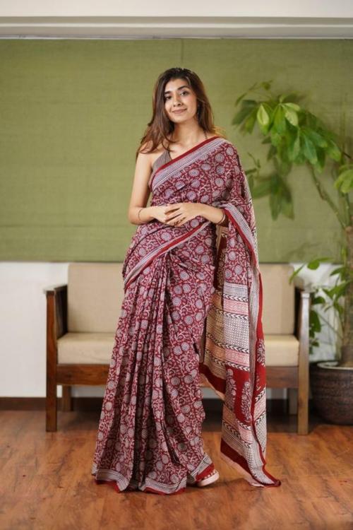 Buy MAA ANJANI ENTERPRISE Elegant Linen and Chanderi Saree Collection ...