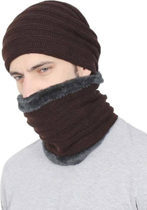 Buy ALAMOS Unisex Brown Wool 2 Pcs Cap Online at Best Prices in India ...