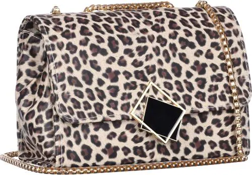 Buy LL LEATHER LAND DESIGNER BAGS Cheetha Texture Box Chain Sling Bag ...