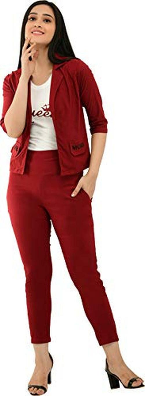 Buy FELLAMO Girls Maroon Solid Jacket Set, Inner Top Online at Best ...