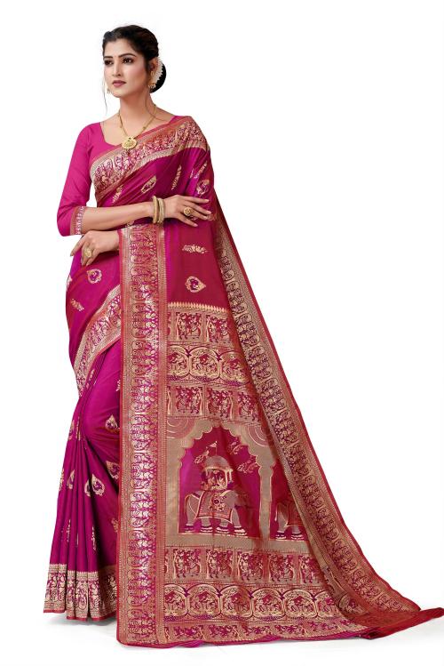 Buy RATNAVALI Woven Baluchari Pure Silk, Art Silk Saree MX30-05 Online ...