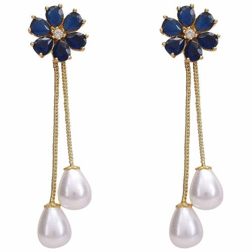 Buy Ratnavali Jewels Gold Plated Earring Blue for Women, Girls Online ...