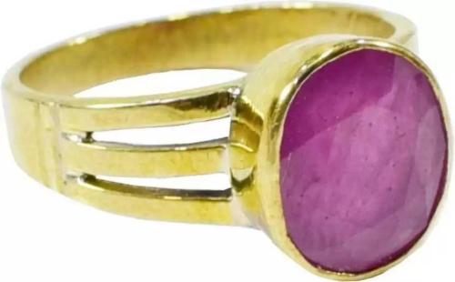 Buy Chopra Gems & Jewellery Brass Natural Burma Ruby Manik Ring (Men and Women) - Free size ...