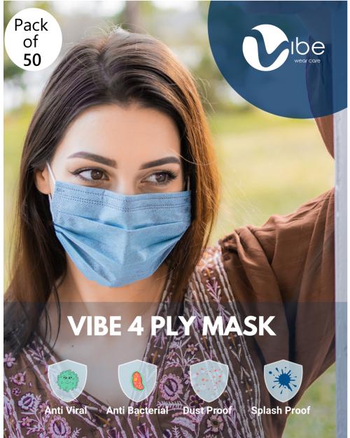Buy VIBE Copper & Carbon 6 Layer Protective N95 Earloop Mask(Pack of 10 ...