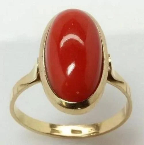 Buy Chopra Gems & Jewellery Brass Coral Moonga Stone Ring (Women and ...