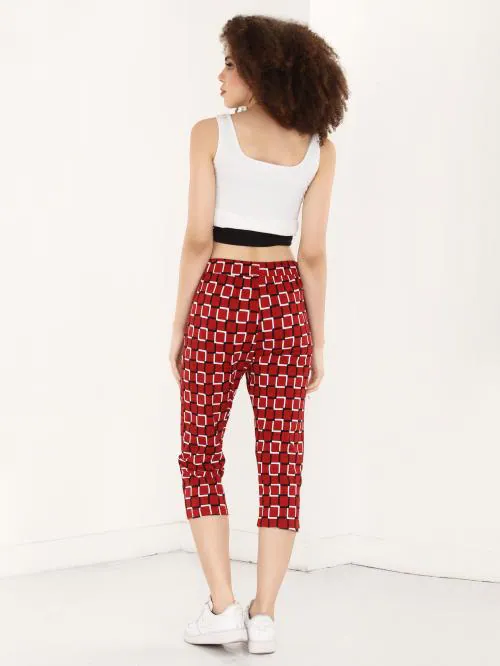 Buy Qlee Womens Night wear printed Capri Red XXXL Online at Best Prices ...