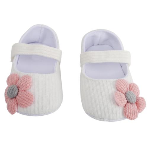Buy Babymoo White Floral Applique Comfortable Breathable Baby Booties ...