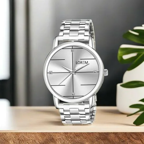 Buy LOREM Silver Standard Analog Watch For Men LR119 Online at Best ...