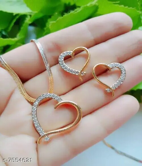 Buy FANCY KF Chic Charming American Diamond Jewellery Set Online at ...