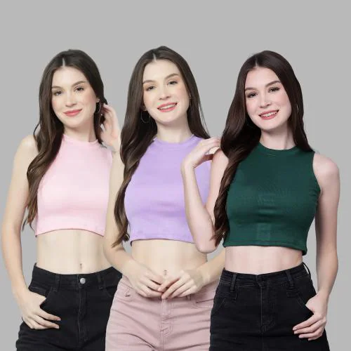 Buy DIAZ Women's & Girls' Solid Ribbed Crop Tank Top|Women's & Girls ...