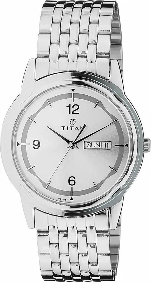 Buy Titan Silver Dial Silver Strap Analog Watch For Men - (1638SM01 ...