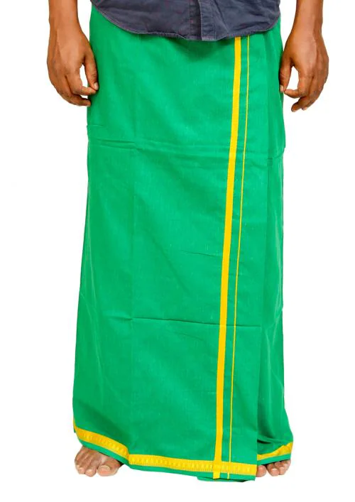 Buy Pyengora Cotton Green Color Dhoti For Men For Traditional Festive ...