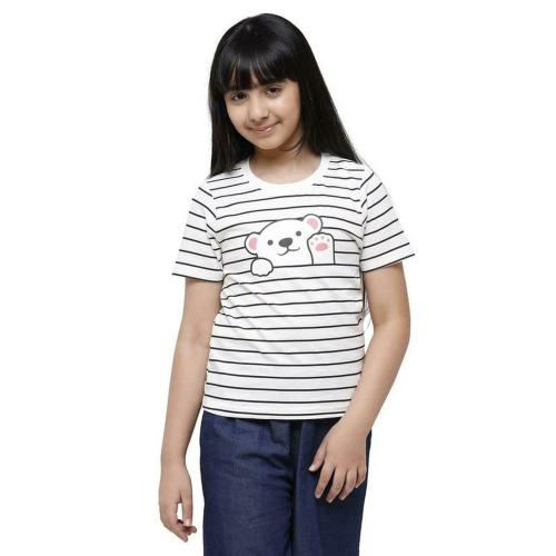 Buy De Moza Girls White and Black Printed Cotton Top - 2 to 3 Years ...