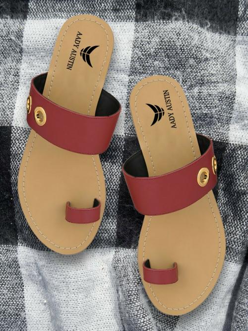 Buy Aady Austin Flat Sandal - Maroon Online at Best Prices in India ...