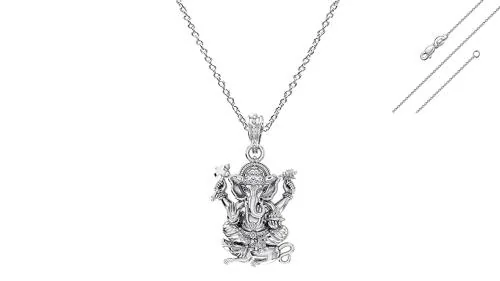 Buy Akshat Sapphire Pure Silver God Ganesha Pendant With Chain Suitable ...