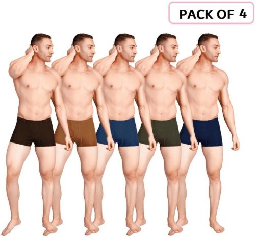 Buy Dalfa Multi Color Solid Cotton Blend Pack Of 4 Innerwear And Swimwear Online at Best Prices ...