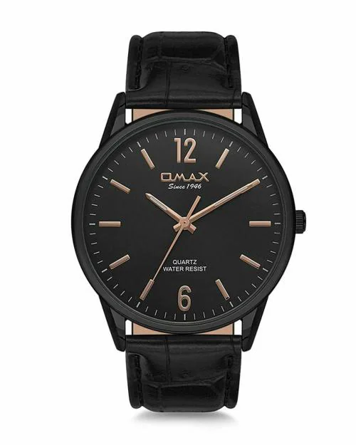 Buy OMAX Analog Black Watch Black Dial With Black Strap for Men ...
