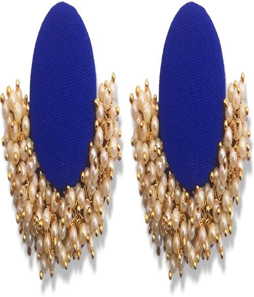 Buy HOPMEE Handmade Chandbali Earrings For Women Mother of Pearl Fabric ...