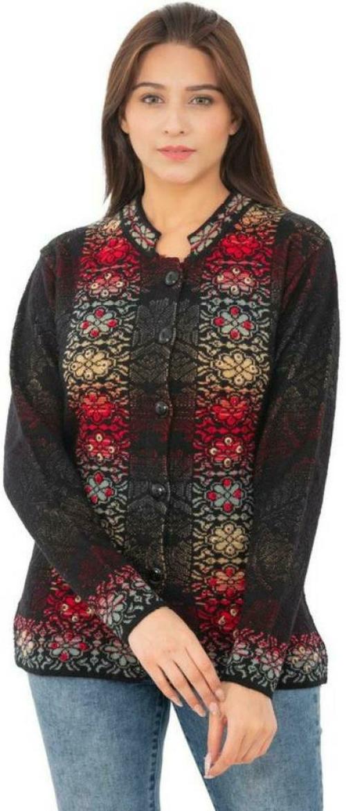 Buy Loglo Women Black Embroidered Acrylic Blend Sweater - L Online at ...