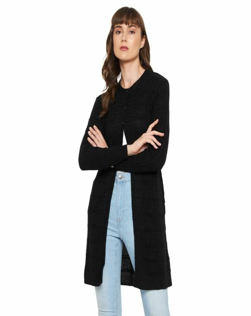 Buy CLAPTON Casual Acrylic Blend Round Neck Full Sleeve Button Long ...