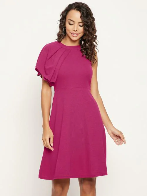 Buy Uptownie Lite Women Maroon Solid Poly stretch Single Dress Online ...