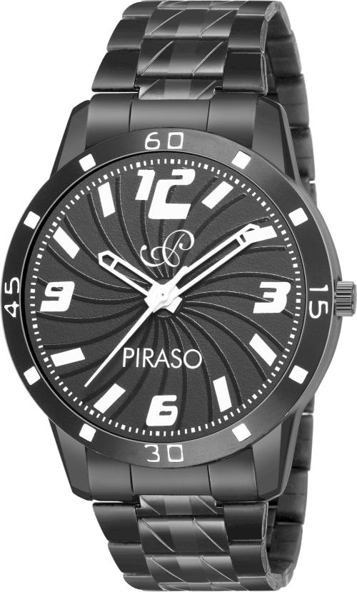 Buy PIRASO Analog Black Dial Black Strap Watch for Men Online at Best ...