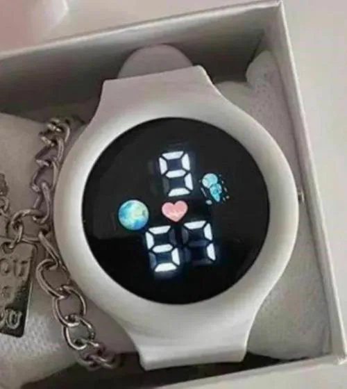 Buy MVS Round LED Digital Watch With Dummy Icons For Boys & Girls-White ...