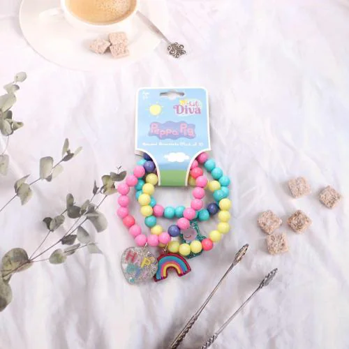 Buy Li'l Diva Peppa Pig Beaded Bracelets Pack of 3 Online at Best ...