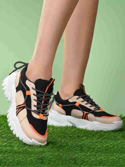 Buy Mr. Wonker White Colourblocked Deziner Casual Shoes for Women ...