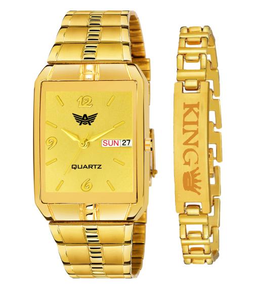 Buy ABREXO, Abx9151-Gold Dial Day & Date Working Quartz Mechanism Gold ...