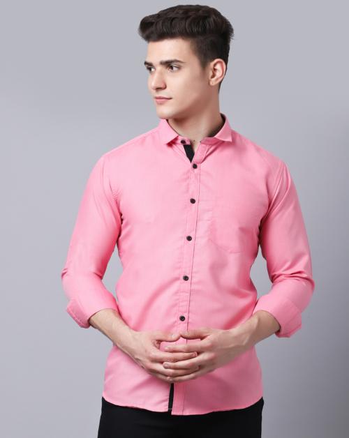 Buy Majestic Man Men Pink Cotton Blend Shirt Online at Best Prices in ...
