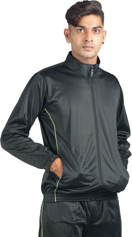 Buy Estro Men Black Solid Polyester Sports Jacket Online at Best Prices ...