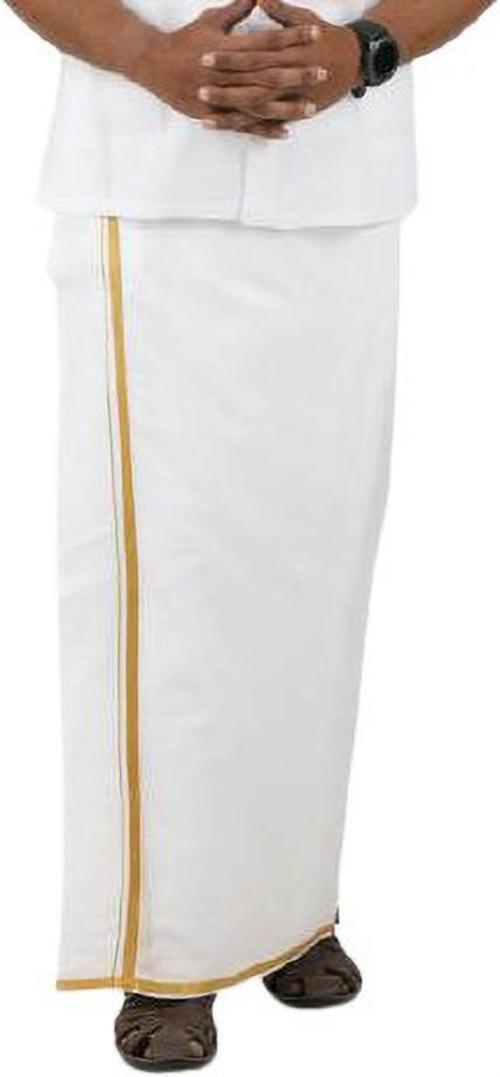 Buy Venmai Men White Solid Cotton Blend Dhoti Online at Best Prices in ...