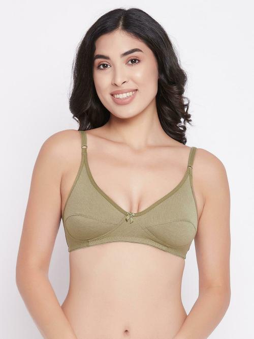 Buy Clovia Green Solid Spandex,Cotton Single Full Coverage Bra Online at Best Prices in India ...