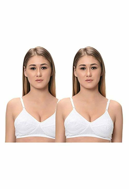 Buy FEMULA Chikankari White Cotton Regular Bra - 32C (Pack of 2) Online at Best Prices in India ...