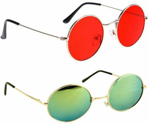 Buy Elligator UV Protection Round Full-frame Green, Red Sunglasses For ...