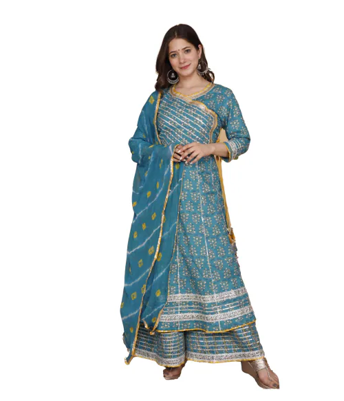 Buy Clickedia Womens Fully Stitched Cotton Printed Angrakha Kurti with ...