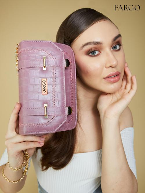 Buy Fargo Pink Pu For Handbags & Clutches (FGO-635)B Online at Best ...