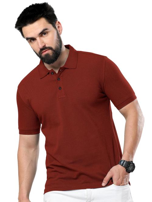 Buy Lazychunks Men And Women Maroon Solid Polo T-Shirts Online at Best ...