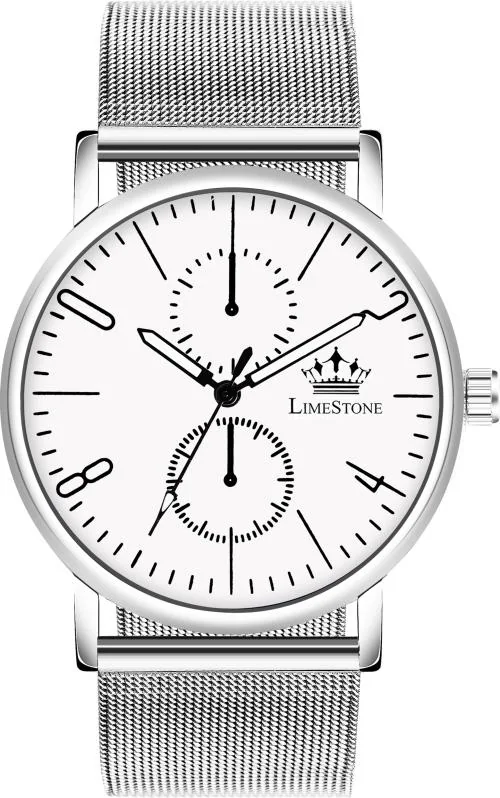 Buy LIMESTONE Mesh Metal Strap Minimalist Stainless Steel Slim Quartz ...