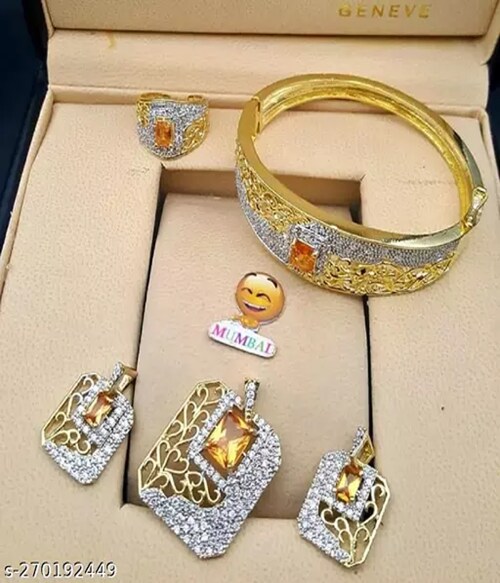 Buy FANCY KF Chic Charming American Diamond Jewellery Set Online at ...