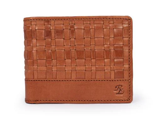 Buy Rustic Leather Hand Weaved Mens Leather Wallet Tan Online at Best ...