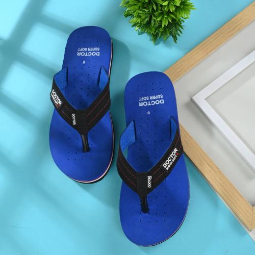 Buy Doctor Super Soft Lightweight Blue Slippers for Men (Pack of 1 ...
