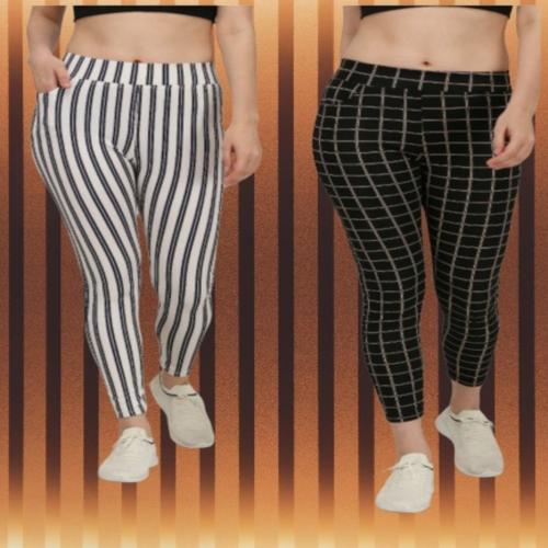 Buy KESWI FAB Comfortable Women's Checkered Print Tights for Yoga and ...